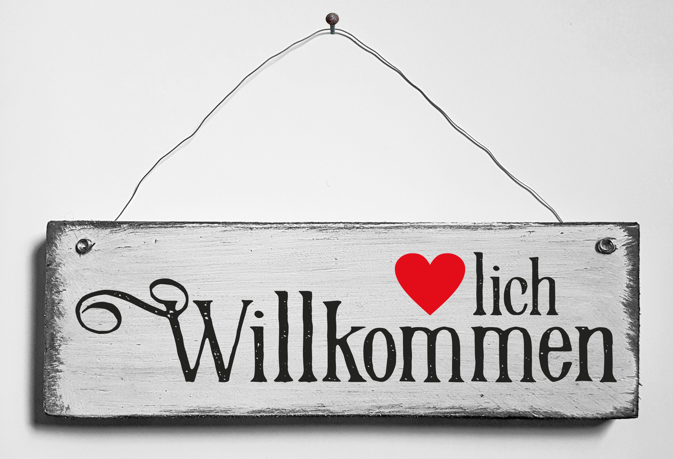 Türschild • Herzlich Willkommen III Retro Shabby Look Handarbeit ... Türschild • Herzlich Willkommen III Retro Shabby Look Handarbeit ...